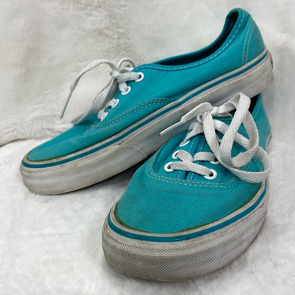 Vans | Shoes | Vans Turquoise Blue Sneakers Size 6 | Poshmark